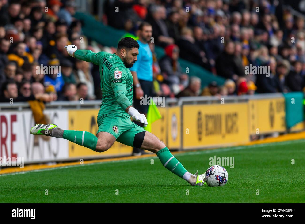 Newport, UK. 02nd Mar, 2024. Nick Townsend, the goalkeeper of Newport ...