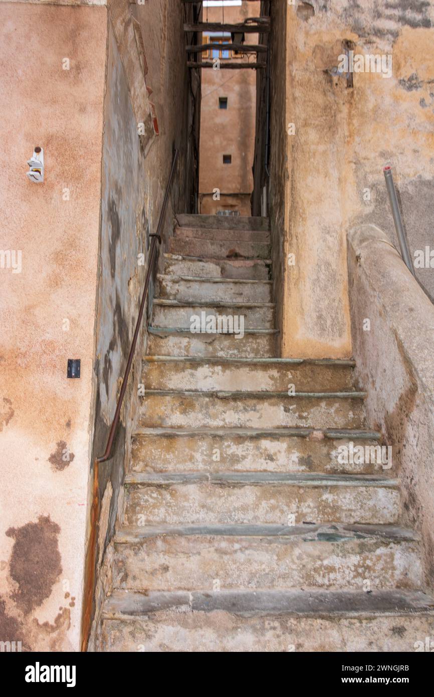 Bonifacio town, medieval citadel in Corsica Island, France Stock Photo ...