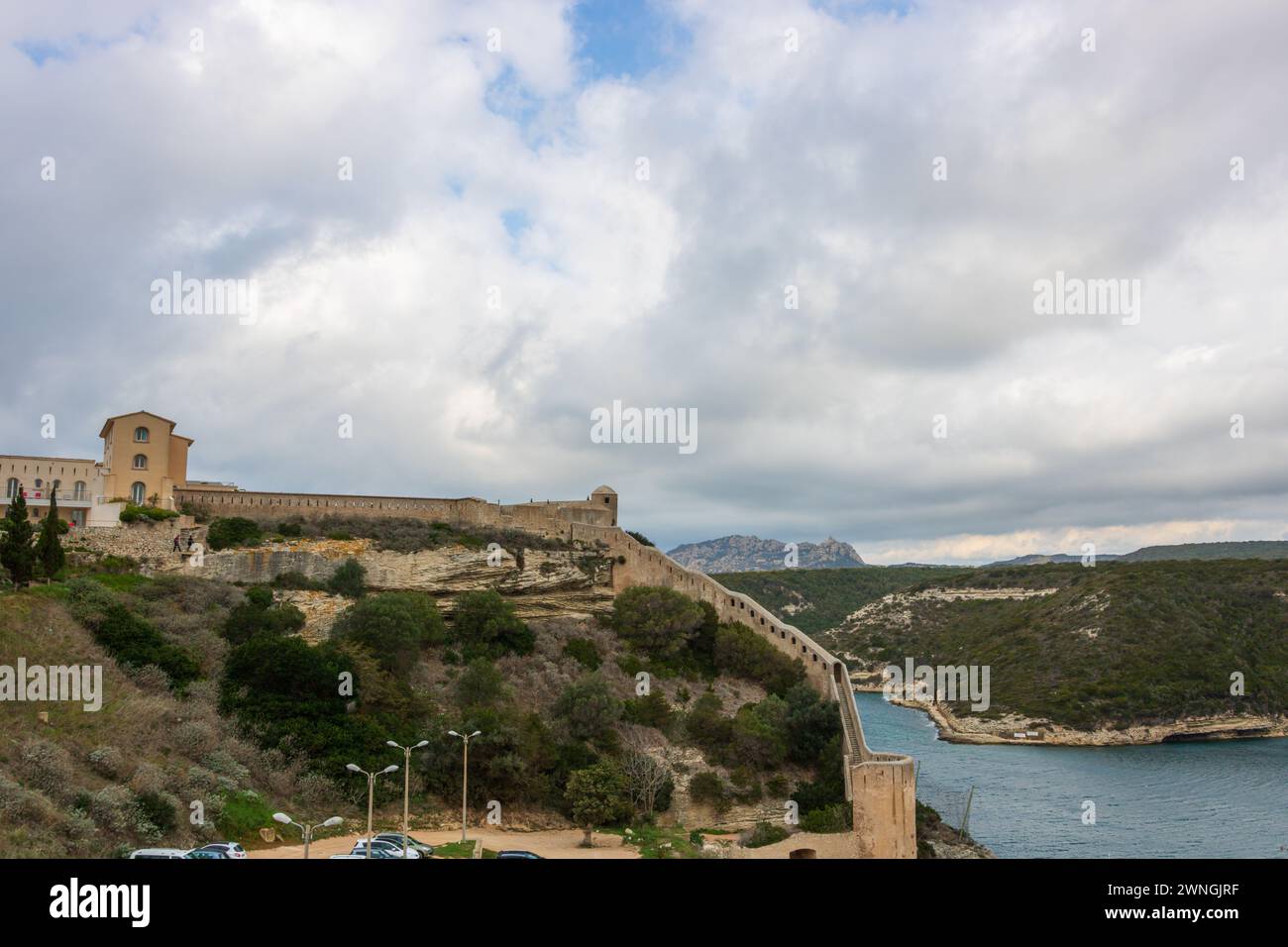 Bonifacio town, medieval citadel in Corsica Island, France Stock Photo ...