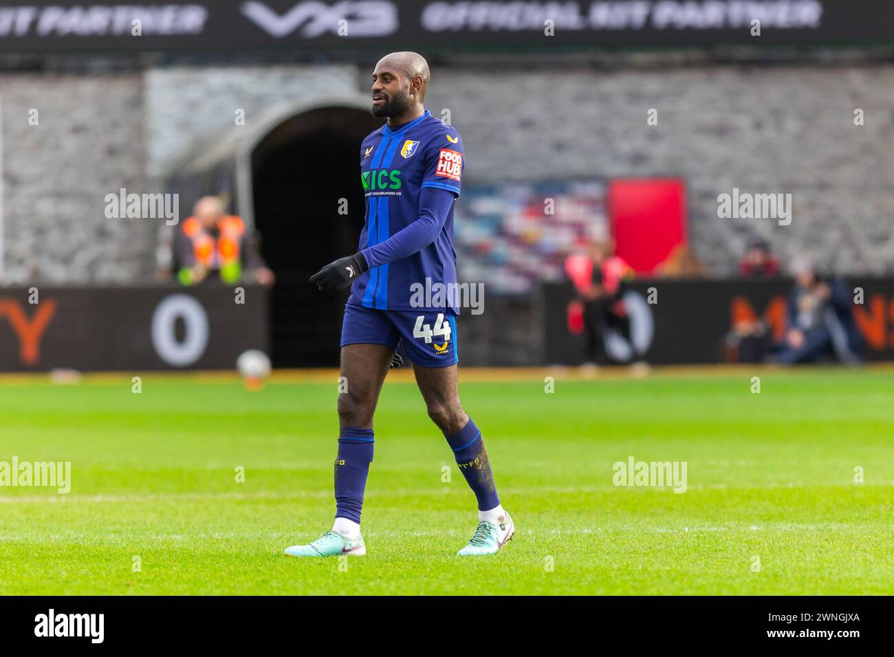 Newport, UK. 02nd Mar, 2024. Hiram Boateng of Mansfield Town looks on ...