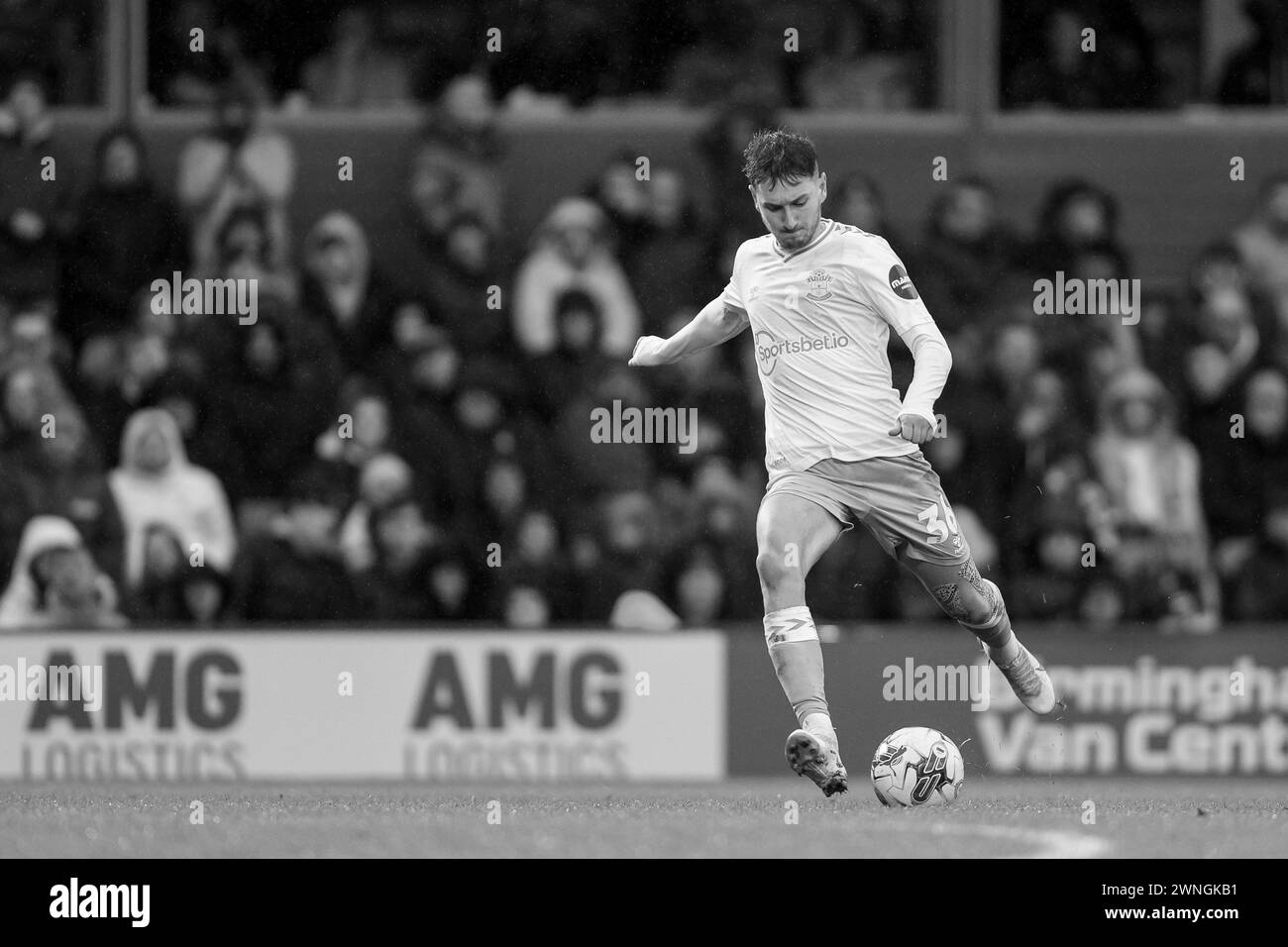 Birmingham, UK. 02nd Mar, 2024. Southampton's David Brooks takes the ...