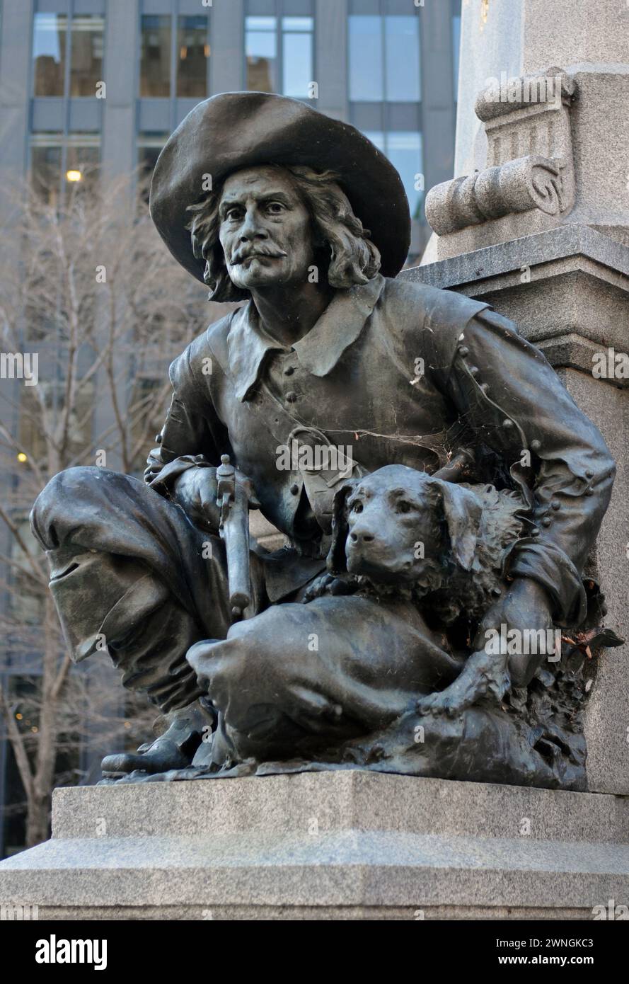A sculpture of Raphaël-Lambert Closse by sculptor Louis-Philippe Hébert ...