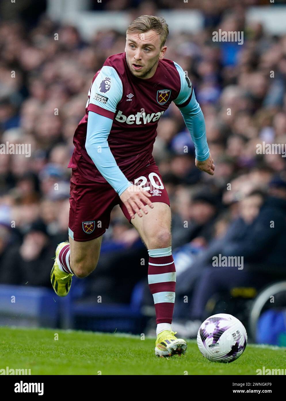 Liverpool, UK. 2nd Mar, 2024. Jarrod Bowen of West Ham United during ...