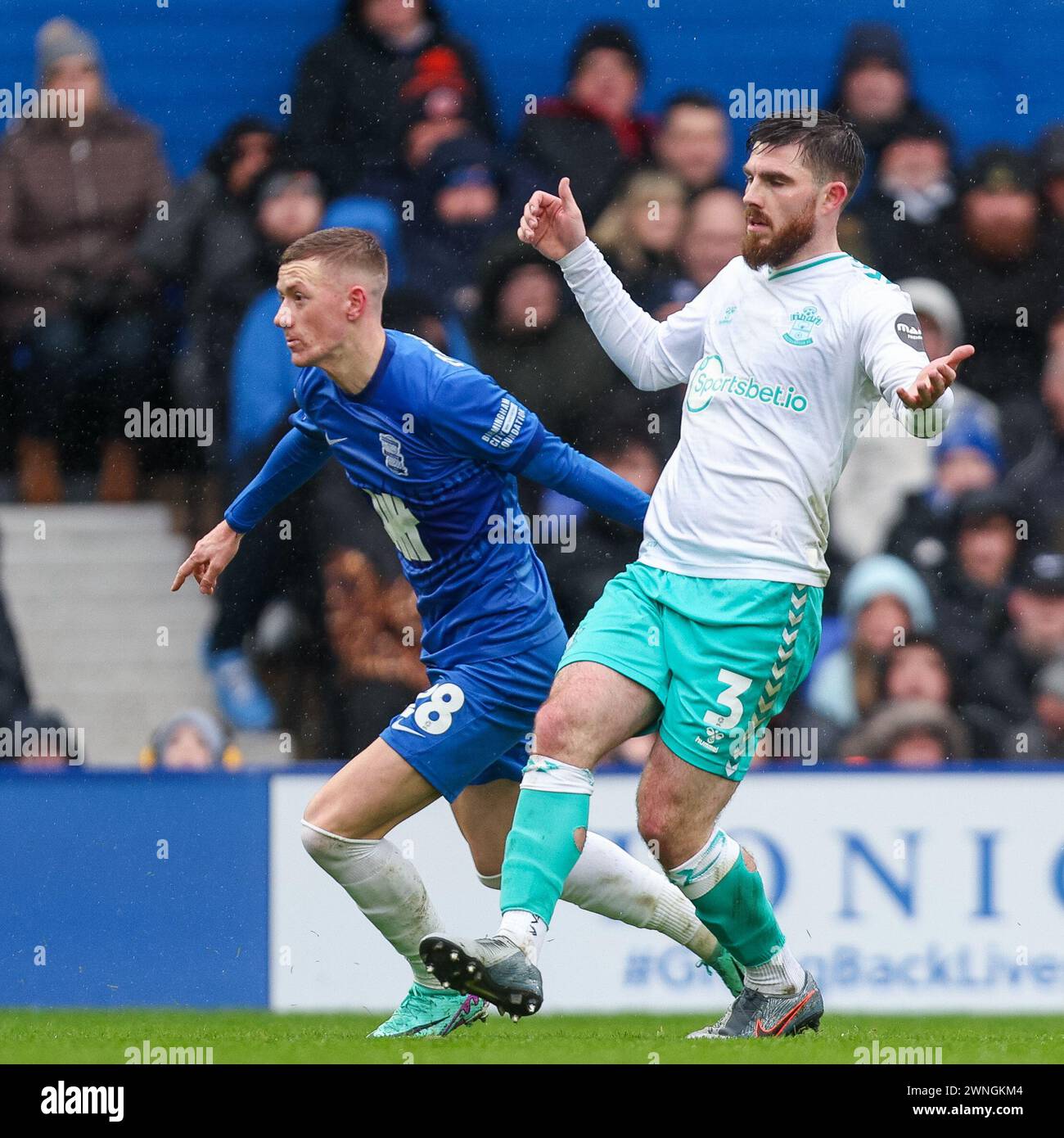 Birmingham, UK. 02nd Mar, 2024. Southampton's Ryan Manning during the ...