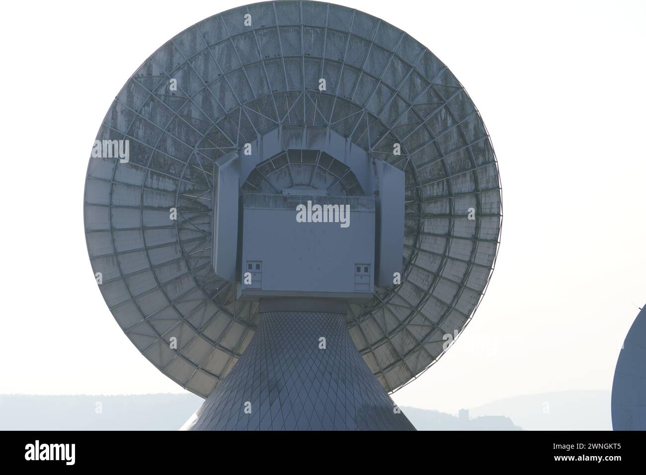 The earth station with its around 80 parabolic antennas is part of one ...