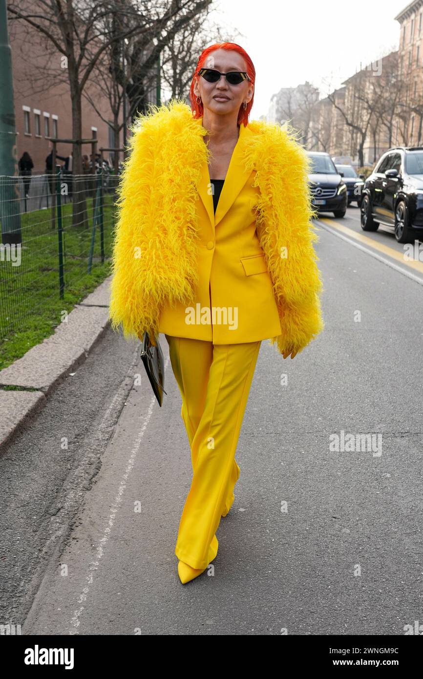 Street Style: Galiya Hami is seen outside the Fendi fashion show during ...