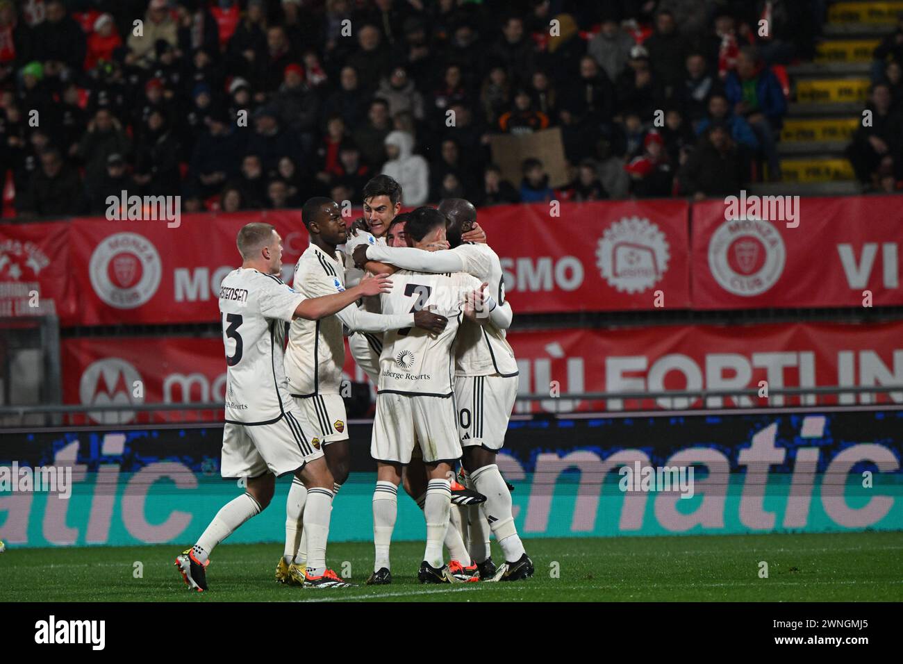 Team of AS Roma celebrating after a goal during the Italian Serie A ...