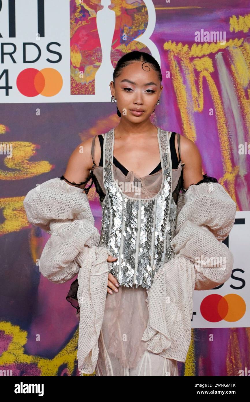 Griff poses for photographers upon arrival at the Brit Awards 2024 in ...