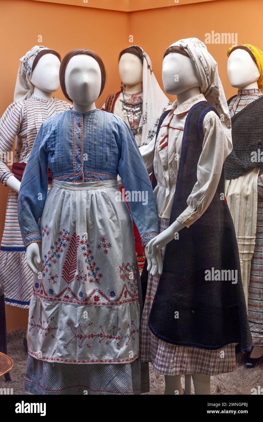 Traditional Greek costume from Pelopponese, Greece, as exhibited in the ...