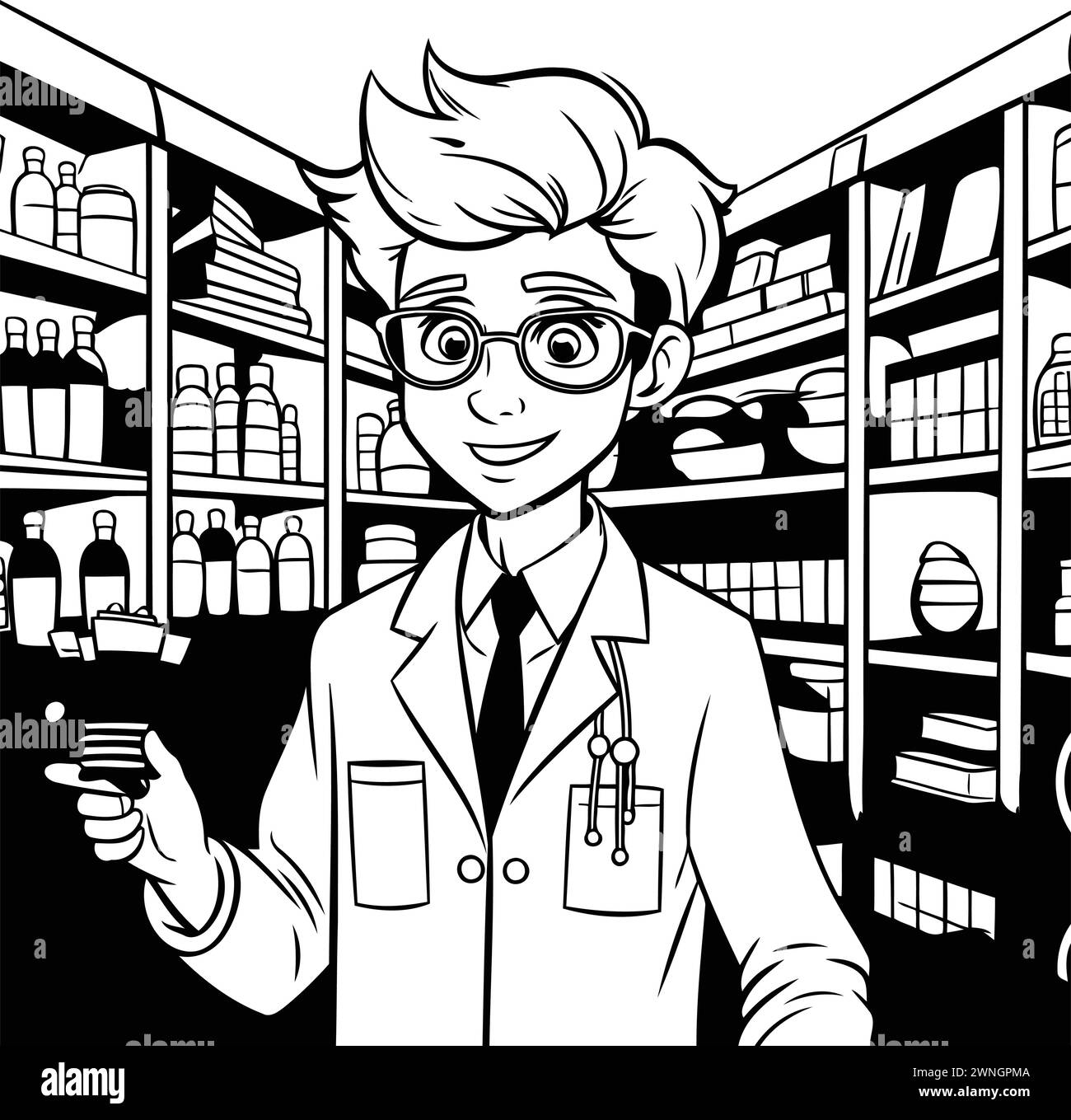 Pharmacist chemist Black and White Stock Photos & Images - Alamy