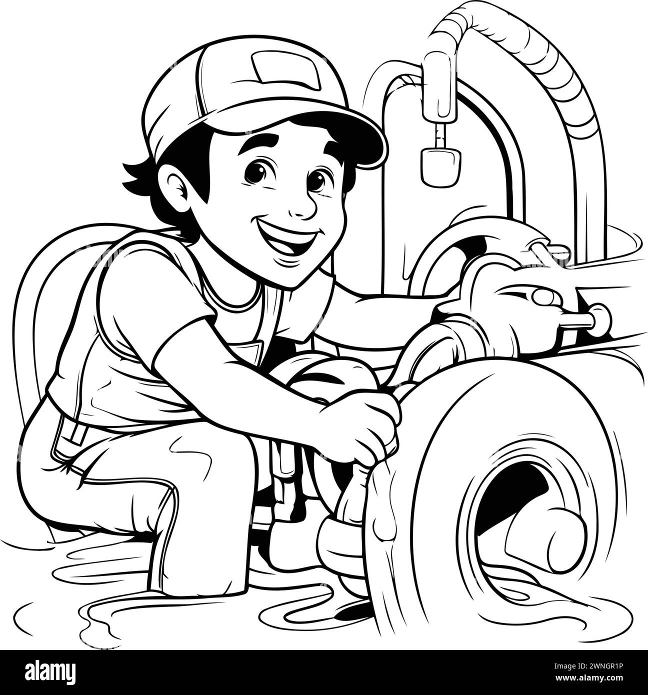 Maintenance tools drawing Black and White Stock Photos & Images - Alamy