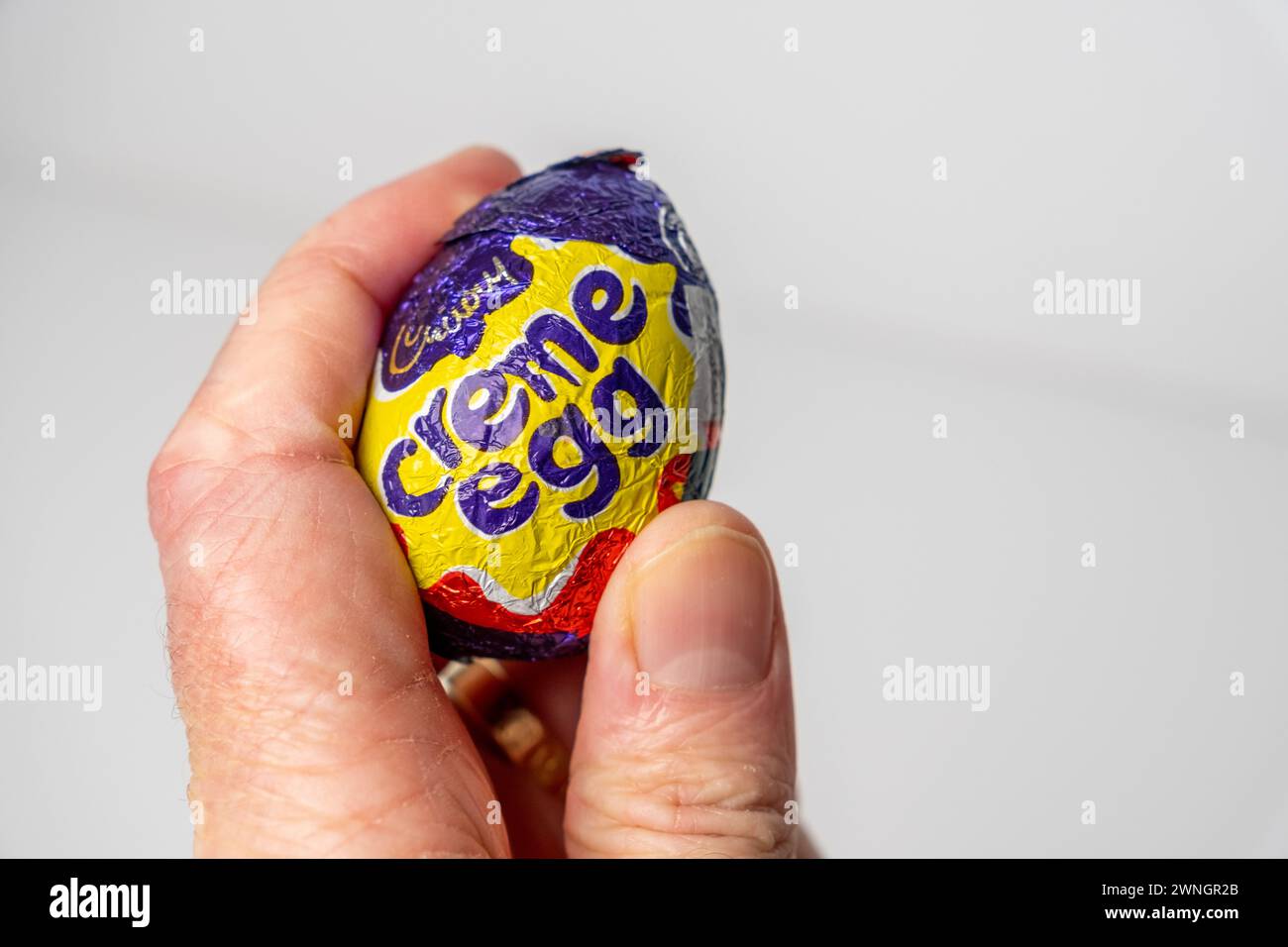 Norwich, Norfolk, UK – March 02 2024. Close up of an unidentifiable ...