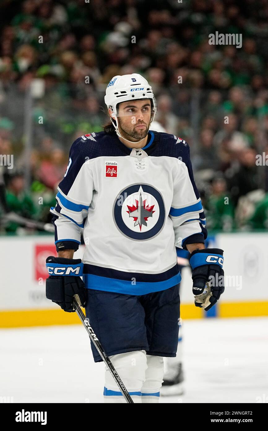 Winnipeg Jets left wing Alex Iafallo prepares for a face off during an ...