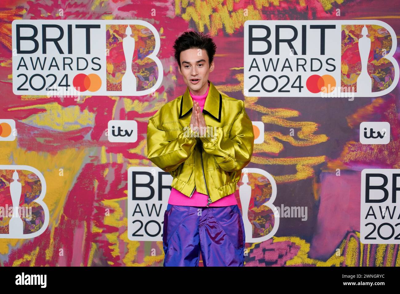 Jacob Collier poses for photographers upon arrival at the Brit Awards ...