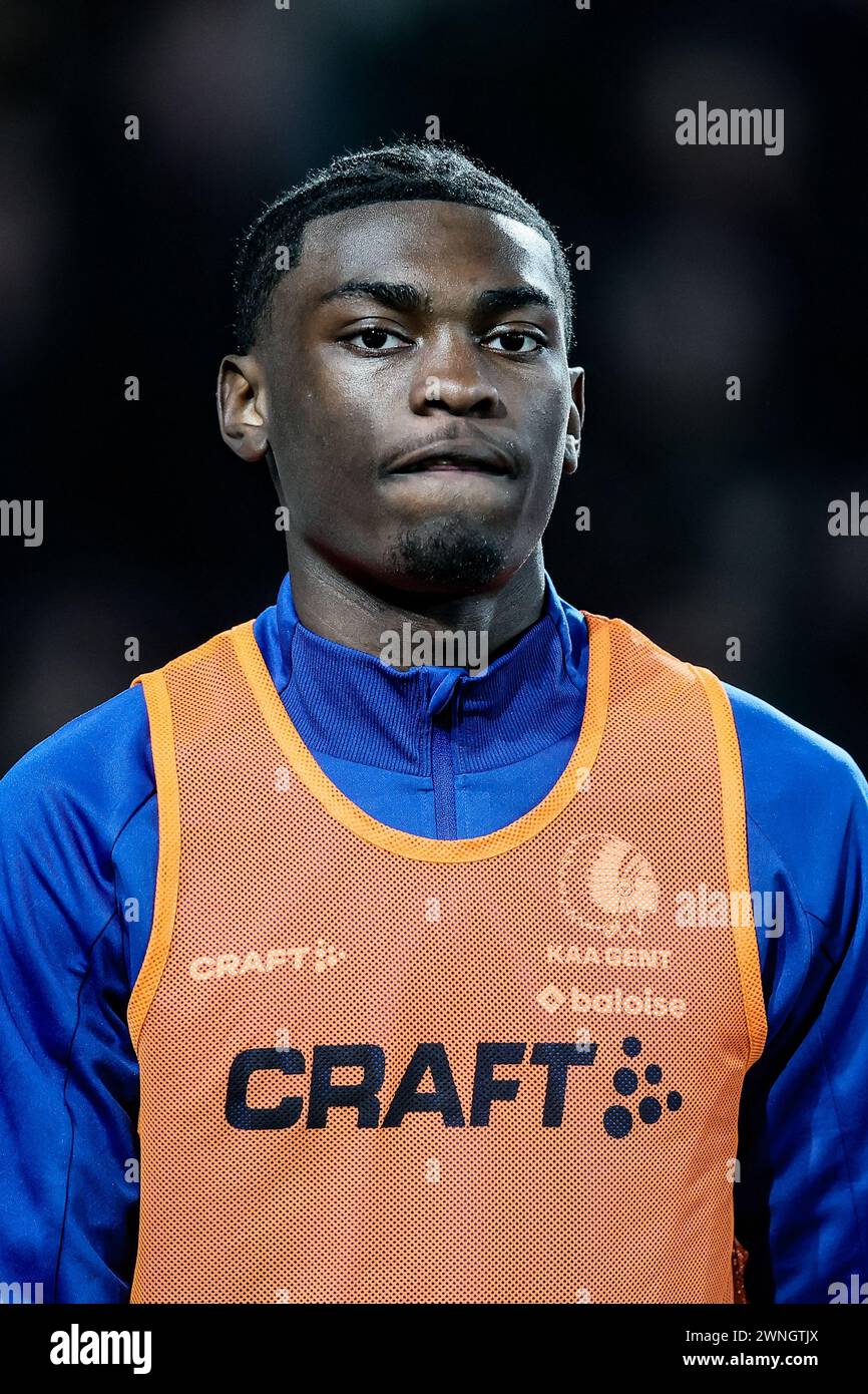 Liege, Belgium. 02nd Mar, 2024. Gent's Jorthy Mokio pictured during a ...