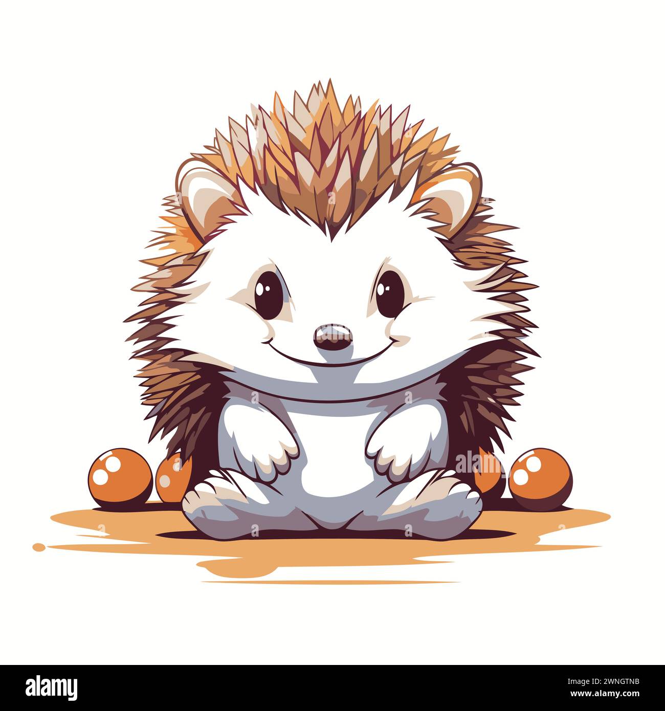 hedgehog with balls on a white background. Vector illustration Stock ...