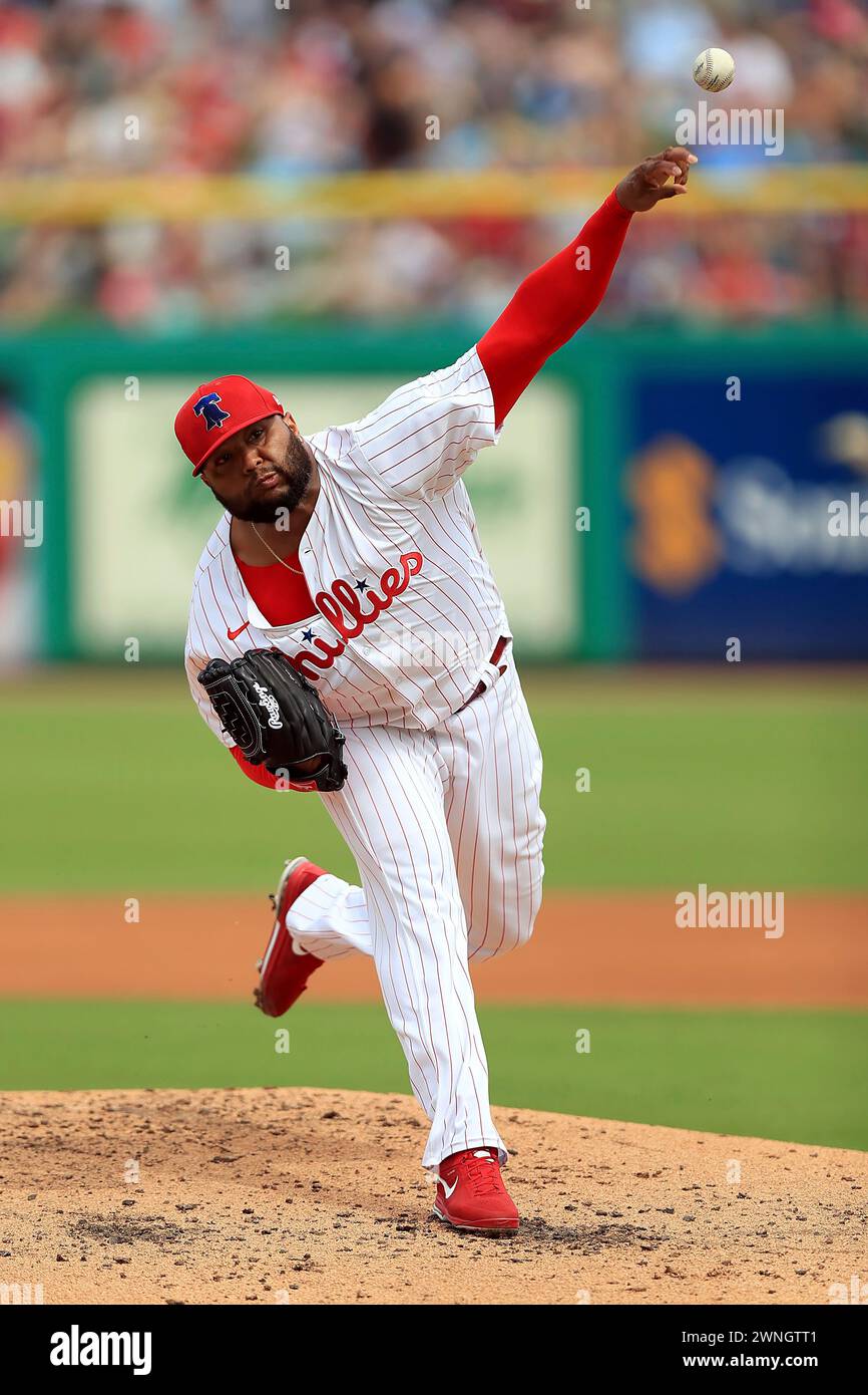 CLEARWATER, FL - MARCH 02: Philadelphia Phillies pitcher Jose Alvarado ...
