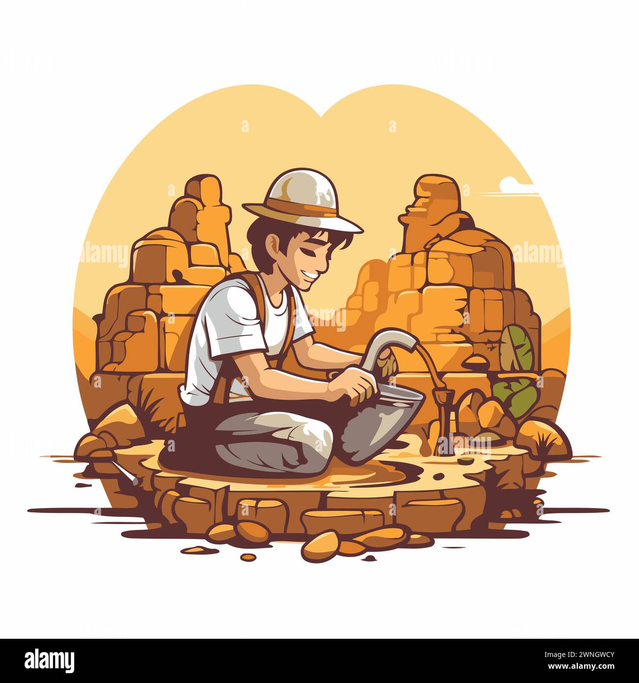 Well in the desert Cut Out Stock Images & Pictures - Alamy