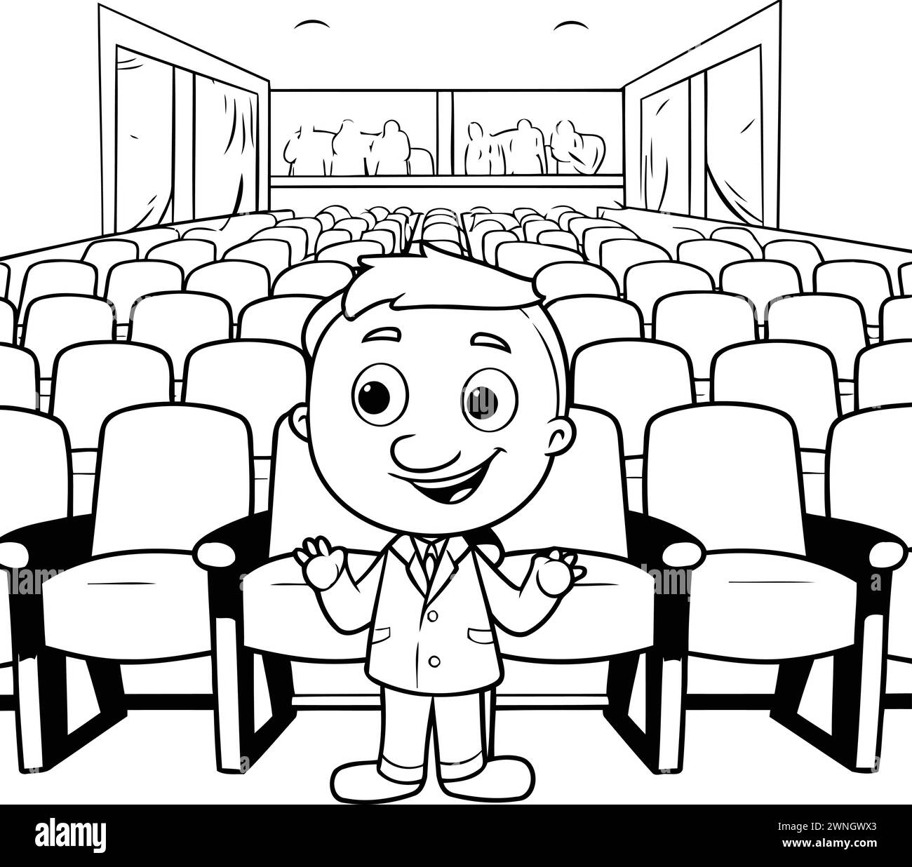 Auditorium vector vectors Black and White Stock Photos & Images - Alamy