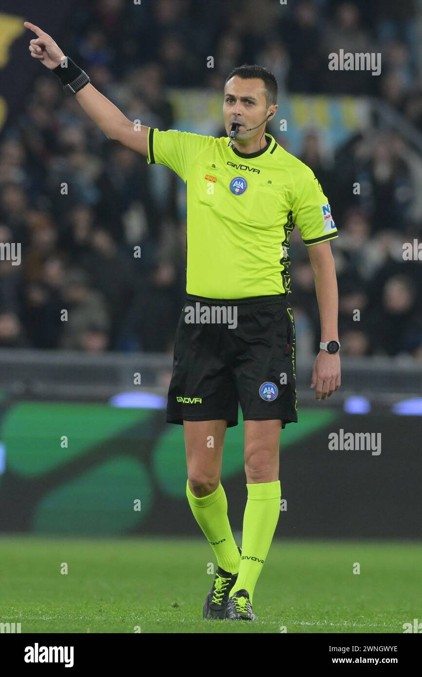 Rome, Italy. 01st Mar, 2024. Marco Di Bello the referee during the Serie A match between SS ...