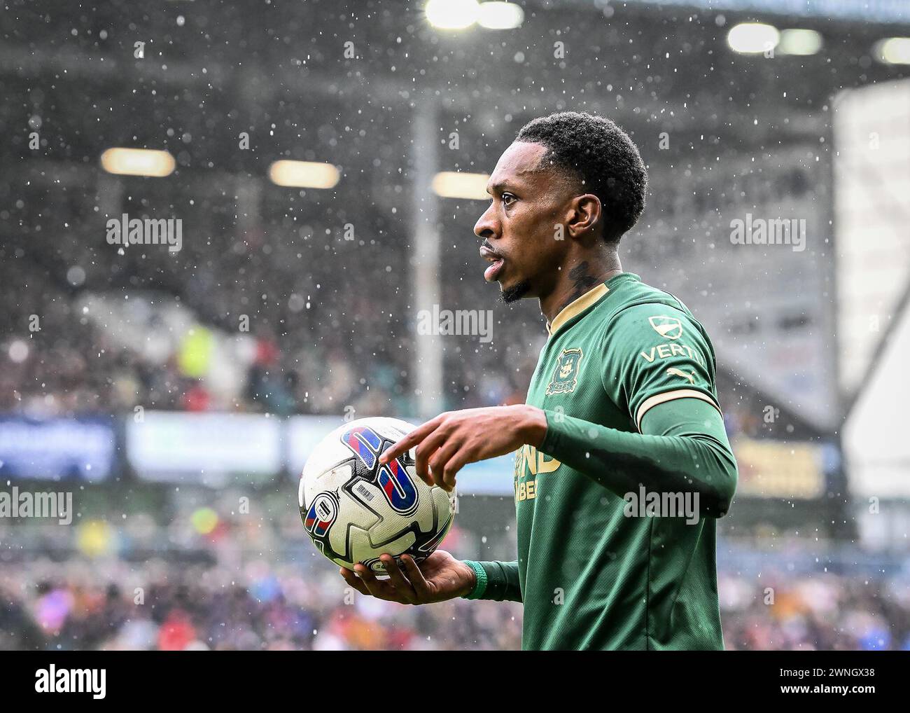 Mickel Miller of Plymouth Argyle in action during the Sky Bet ...