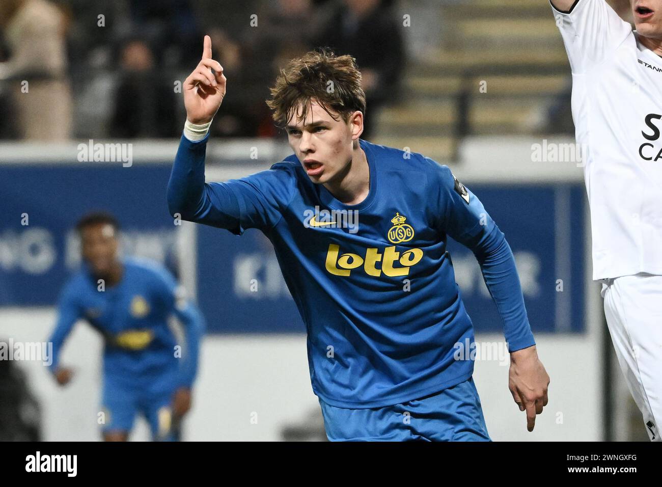 Leuven, Belgium . 02nd Mar, 2024. Casper Terho of Union celebrates but ...