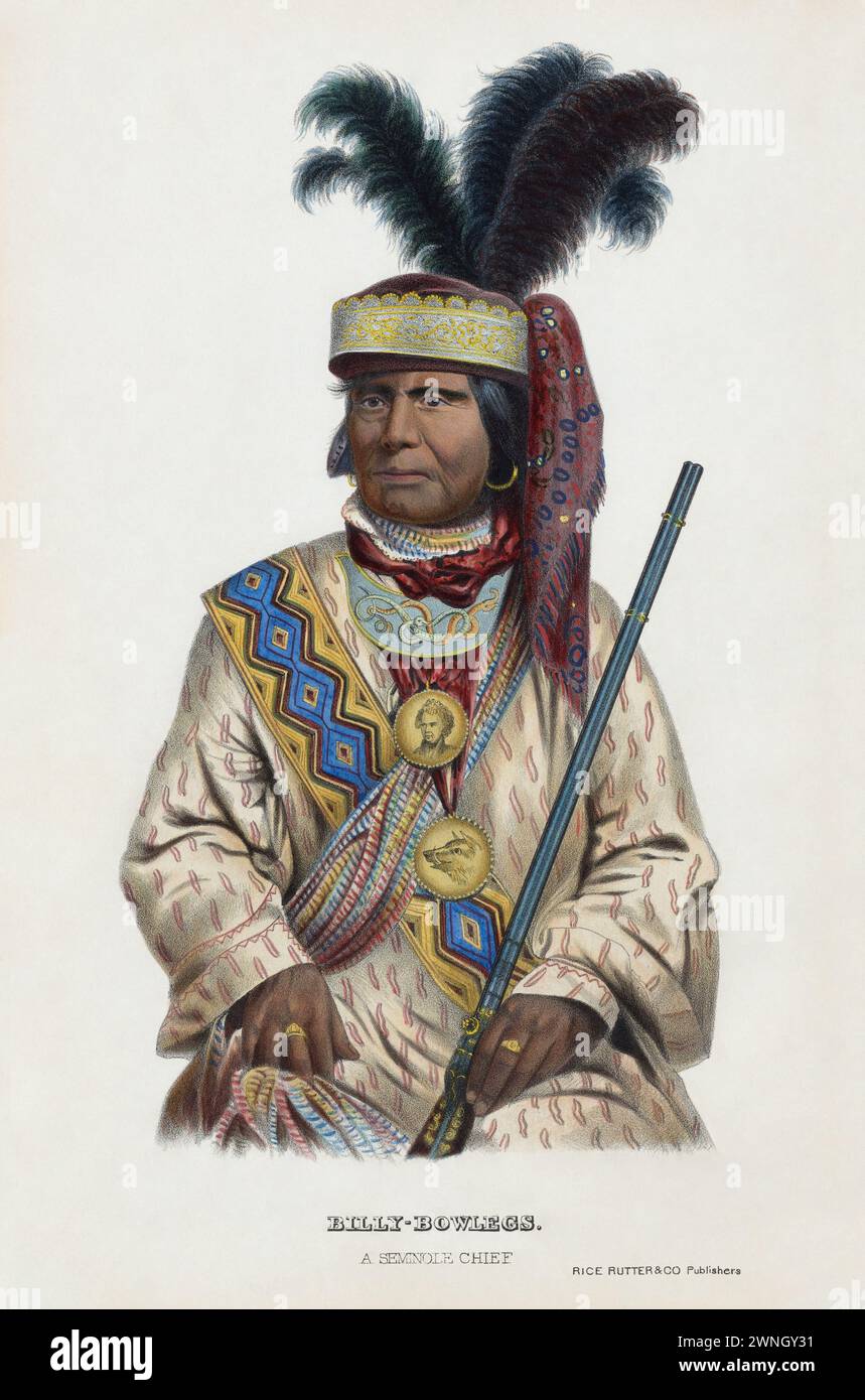 Billy Bowlegs (Holata Micco, "Alligator Chief"), Seminole chieftain, in ...