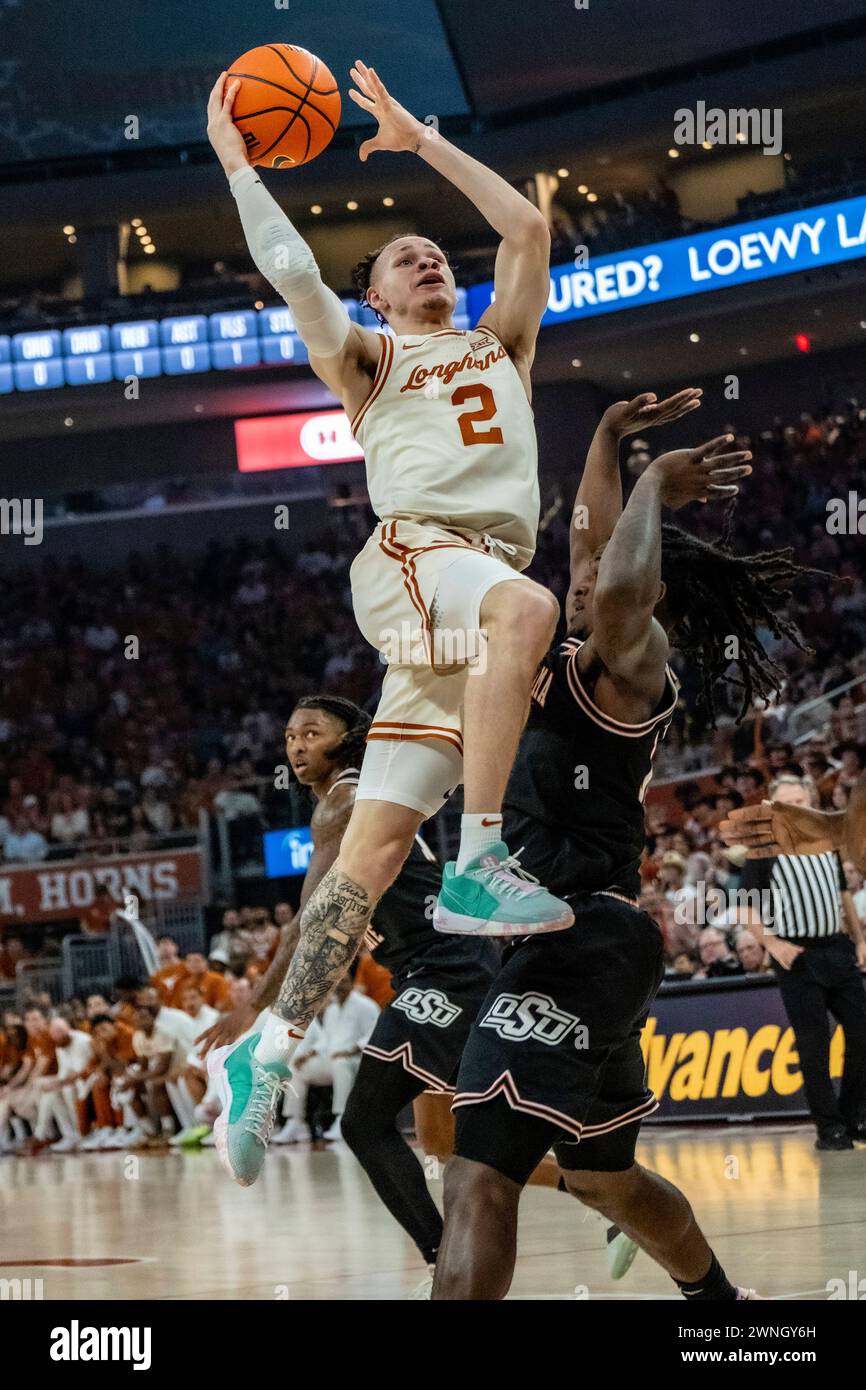 March 2, 2024. Chendall Weaver #2 of the Texas Longhorns in action vs ...