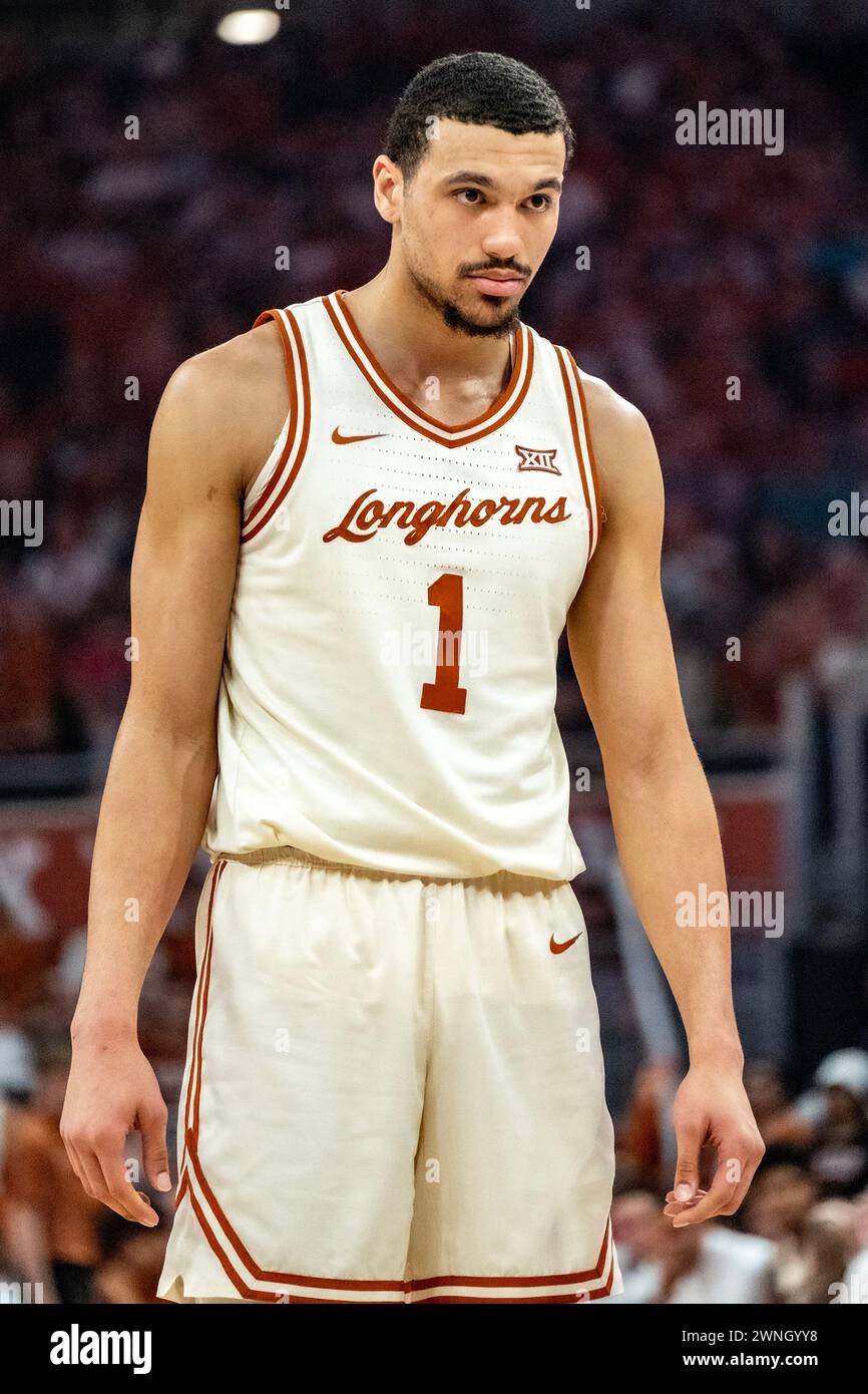 Texas, USA. 2nd Mar, 2024. Dylan Disu #1 of the Texas Longhorns in ...
