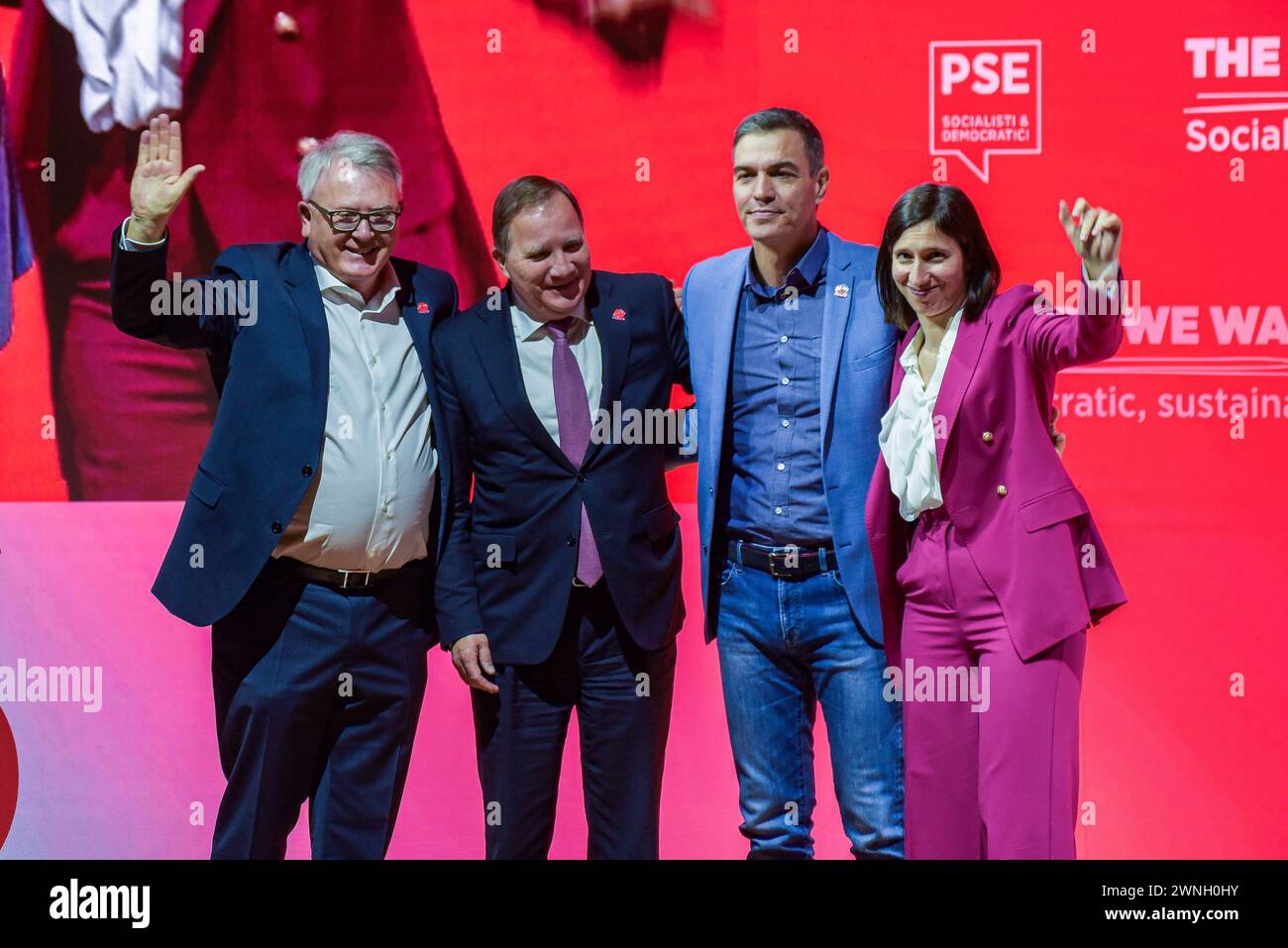 Rome, Italy. 02nd Mar, 2024. Nicolas Schmit, Stefan Löfven, Elly ...