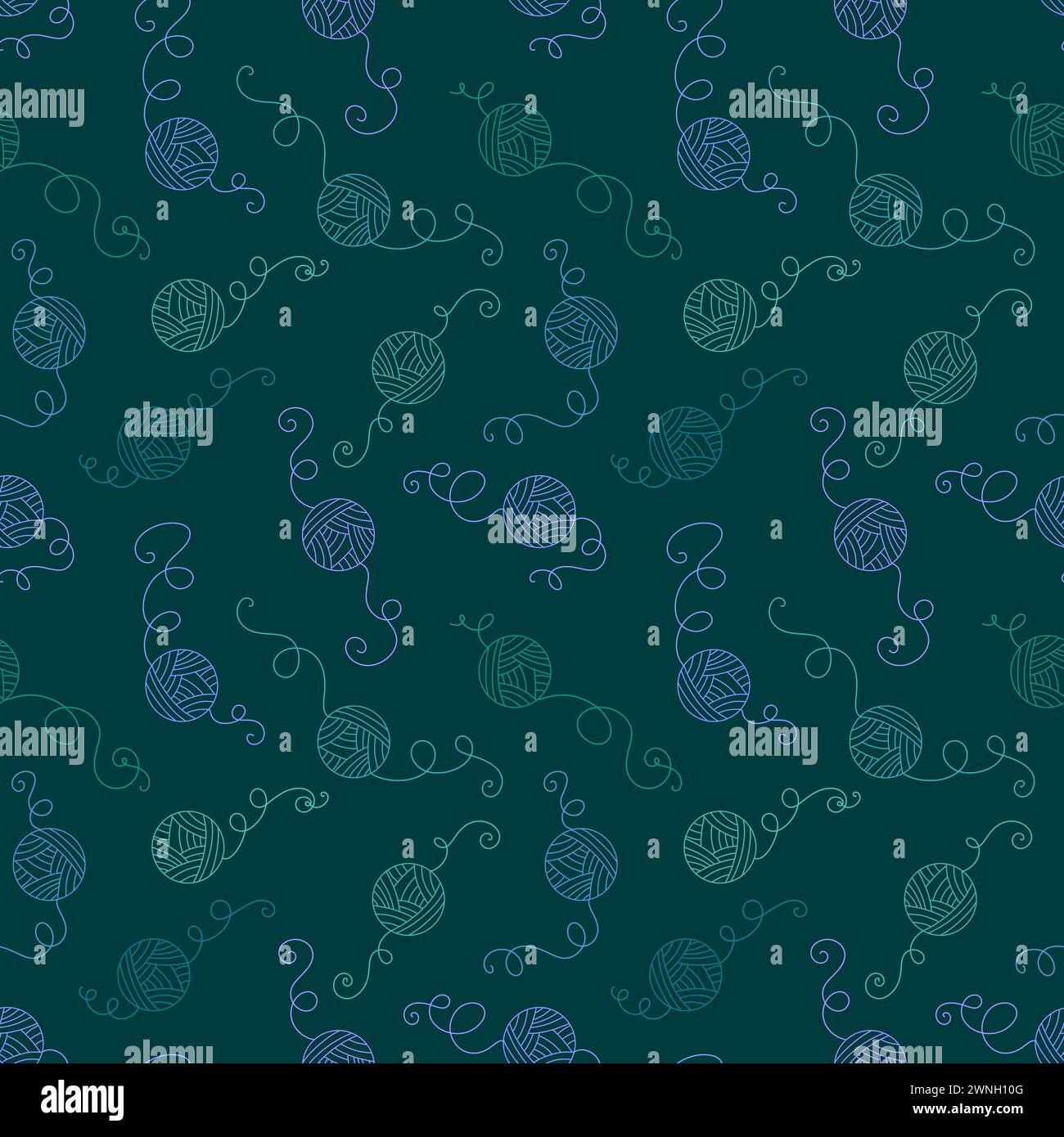 Cartoon animals accessories seamless cats and ball of threads and fish ...