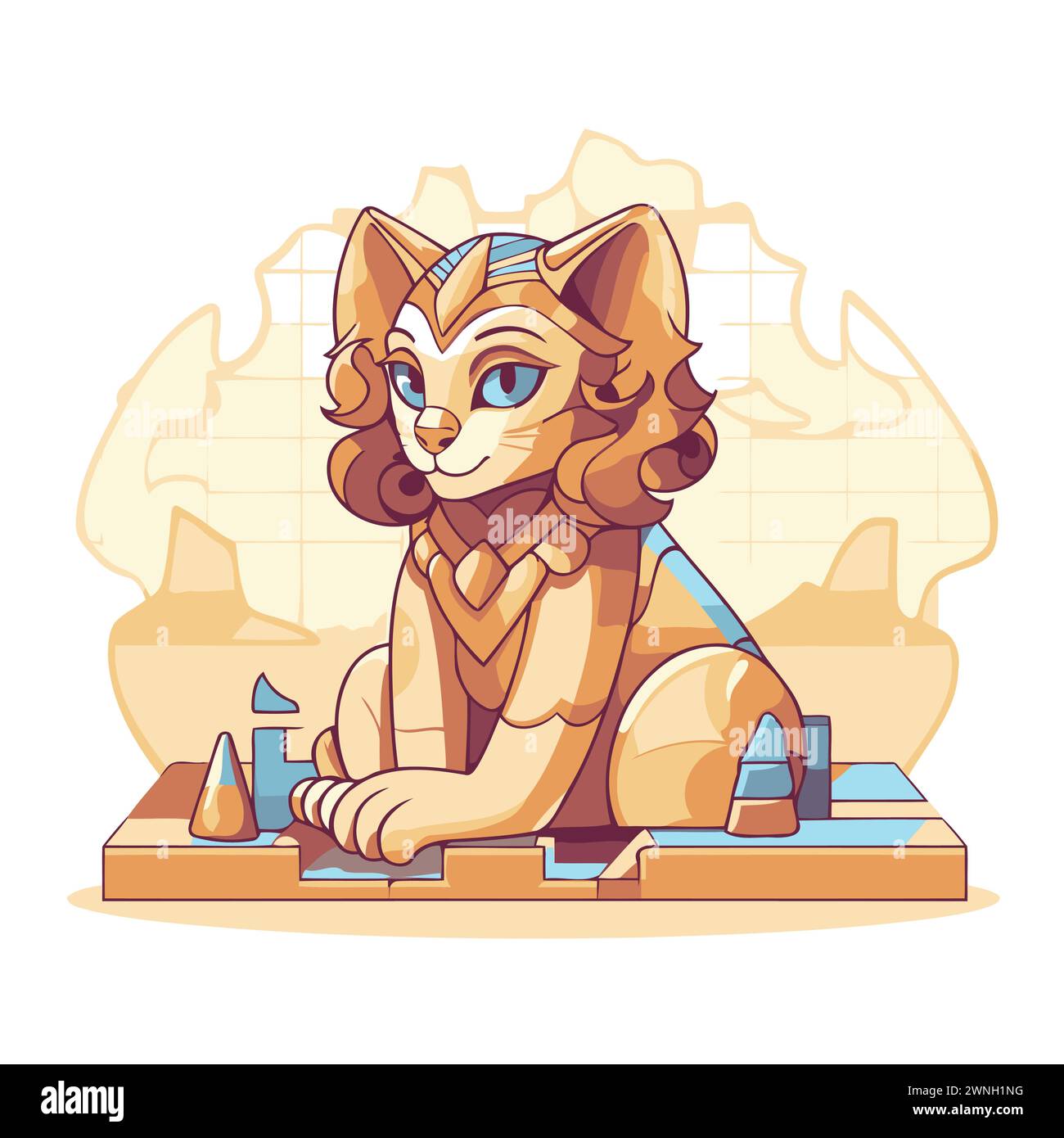 Sphinx cat illustration Stock Vector Images - Alamy