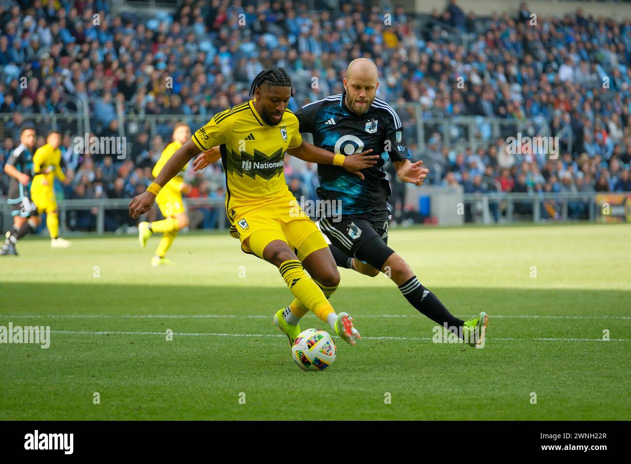 Minneapolis, Minnesota, USA. 2nd Mar, 2024. Columbus Crew defender ...