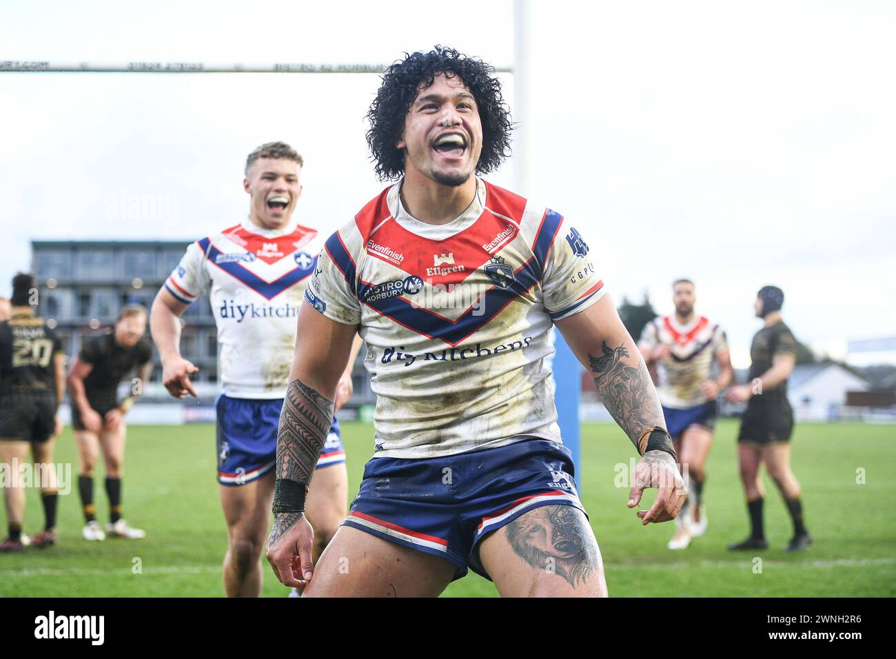 Wakefield, England - 2nd March 2024 - Wakefield Trinity's Renouf Atoni ... Wakefield, England - 2nd March 2024 - Wakefield Trinity's Renouf Atoni ...