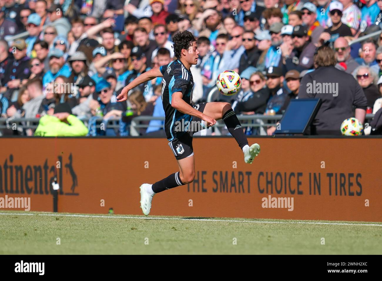 Minneapolis, Minnesota, USA. 2nd Mar, 2024. Minnesota United midfielder ...