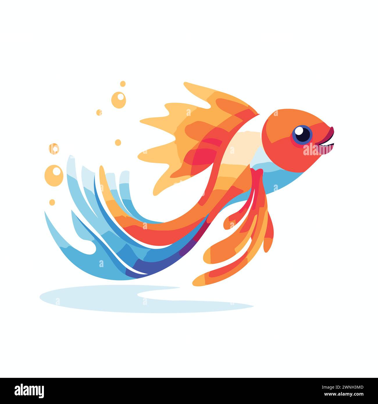 Colorful fish vector illustration. Isolated on a white background Stock ...