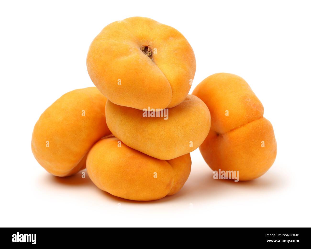 chinese flat peaches on white background Stock Photo - Alamy