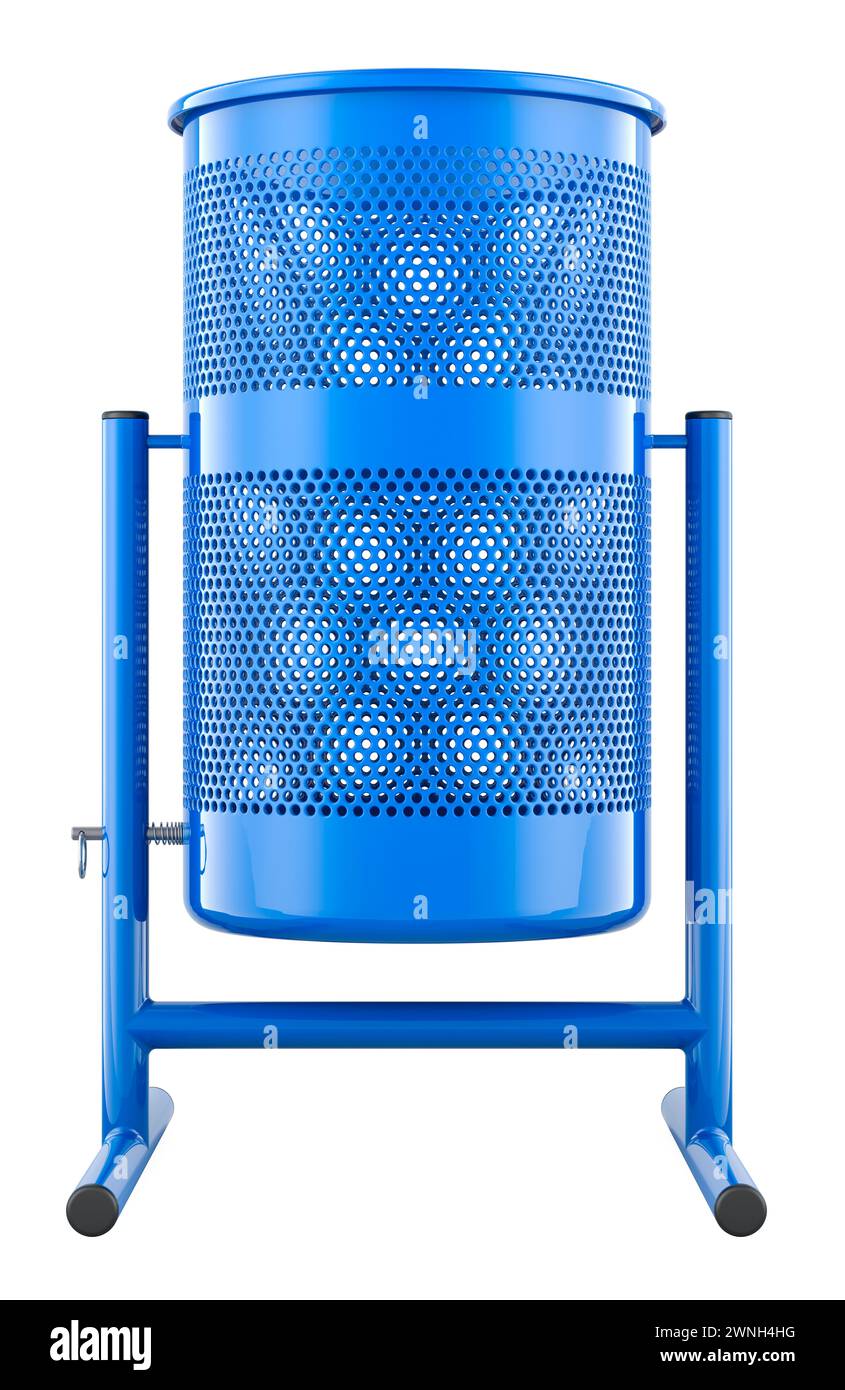 Individual Urban Metal Bin, 3D rendering isolated on white background ...