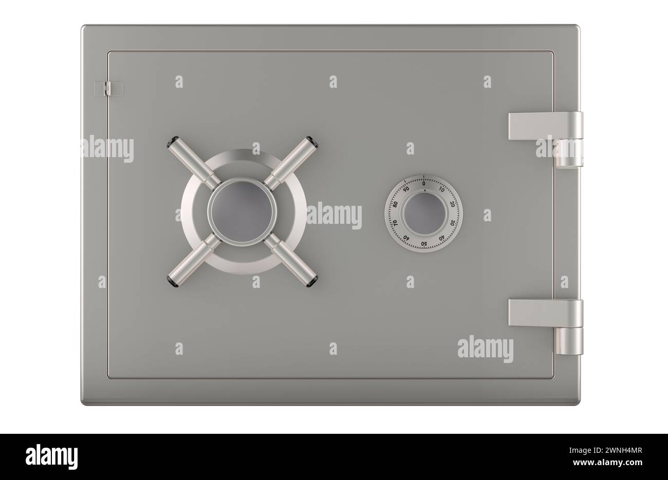 Combination Lock Safe, front view. 3D rendering isolated on white ...