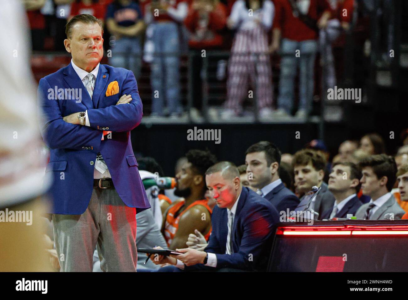 Madison, WI, USA. 2nd Mar, 2024. Illinois Fighting Illini head coach ...