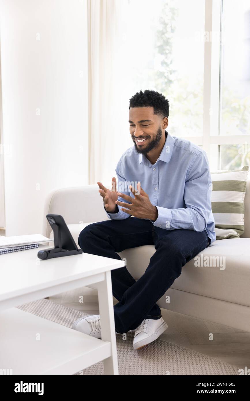 Millennial african blogger vlogger man hi-res stock photography and ...