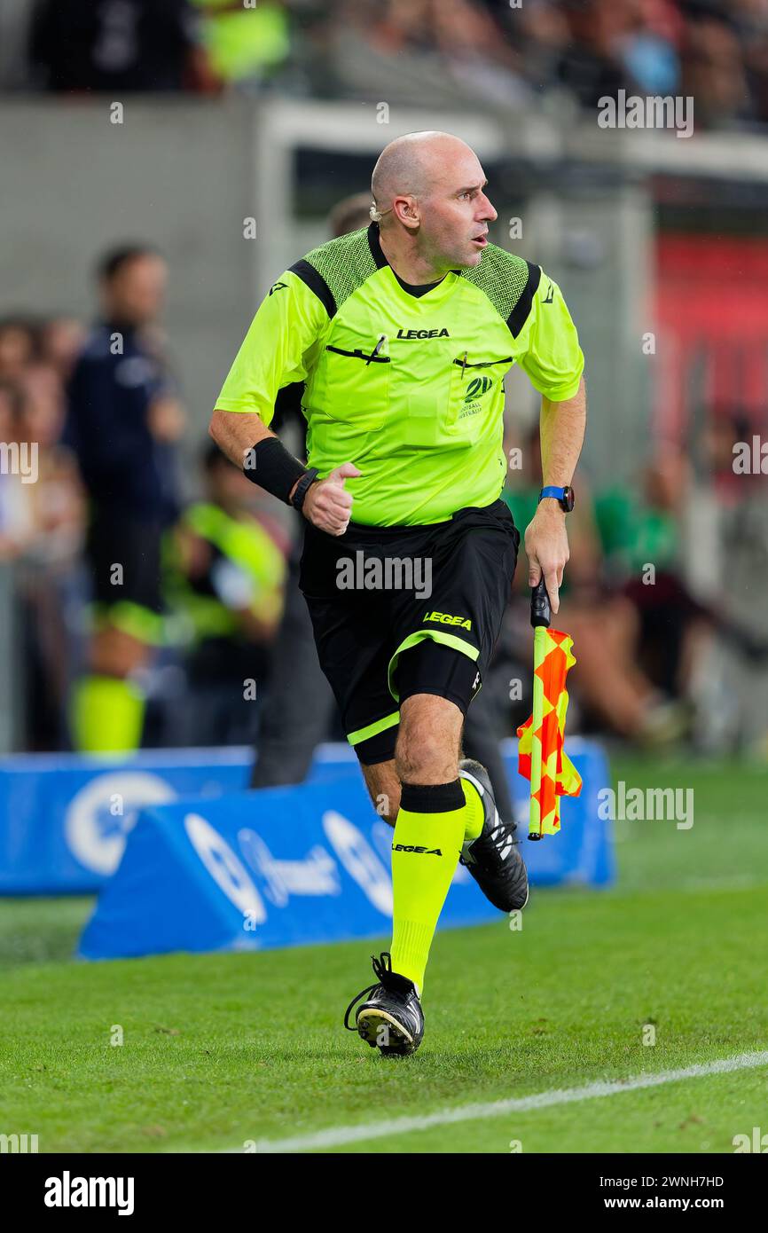 Sydney, Australia. 02nd Mar, 2024. Assistant referee, Nathan MacDonald ...