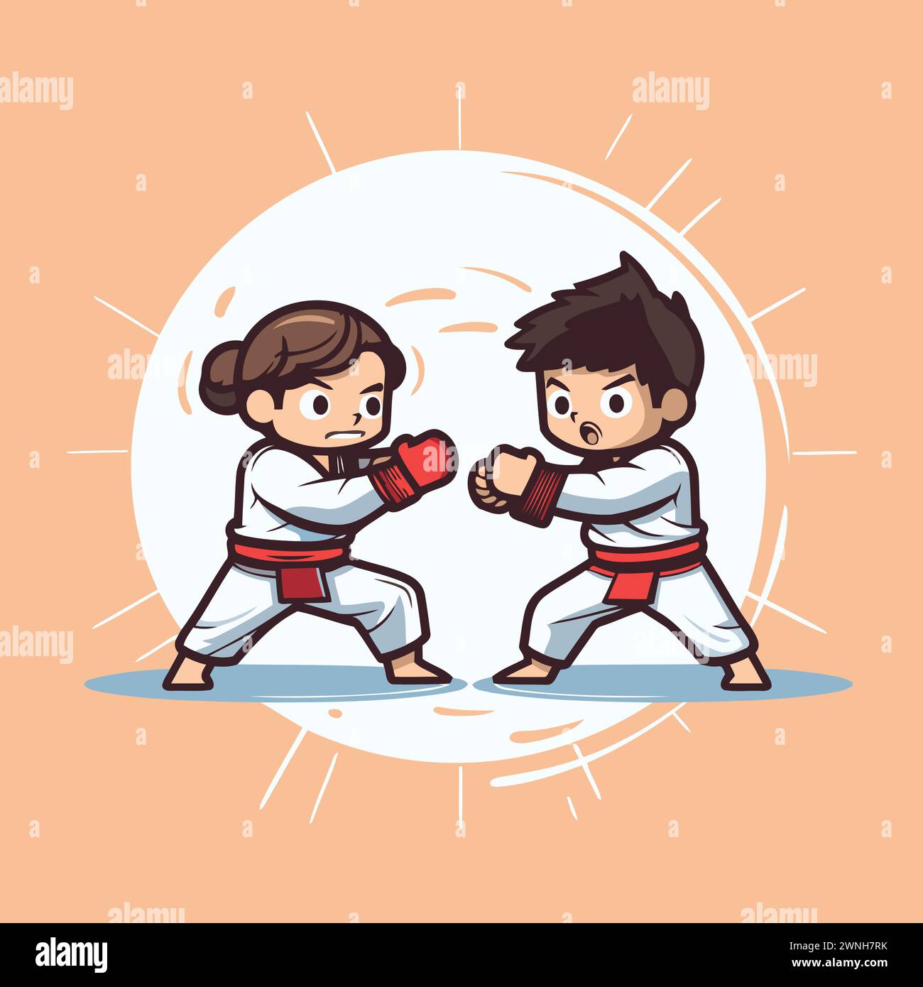 Karate girl Stock Vector Images - Alamy