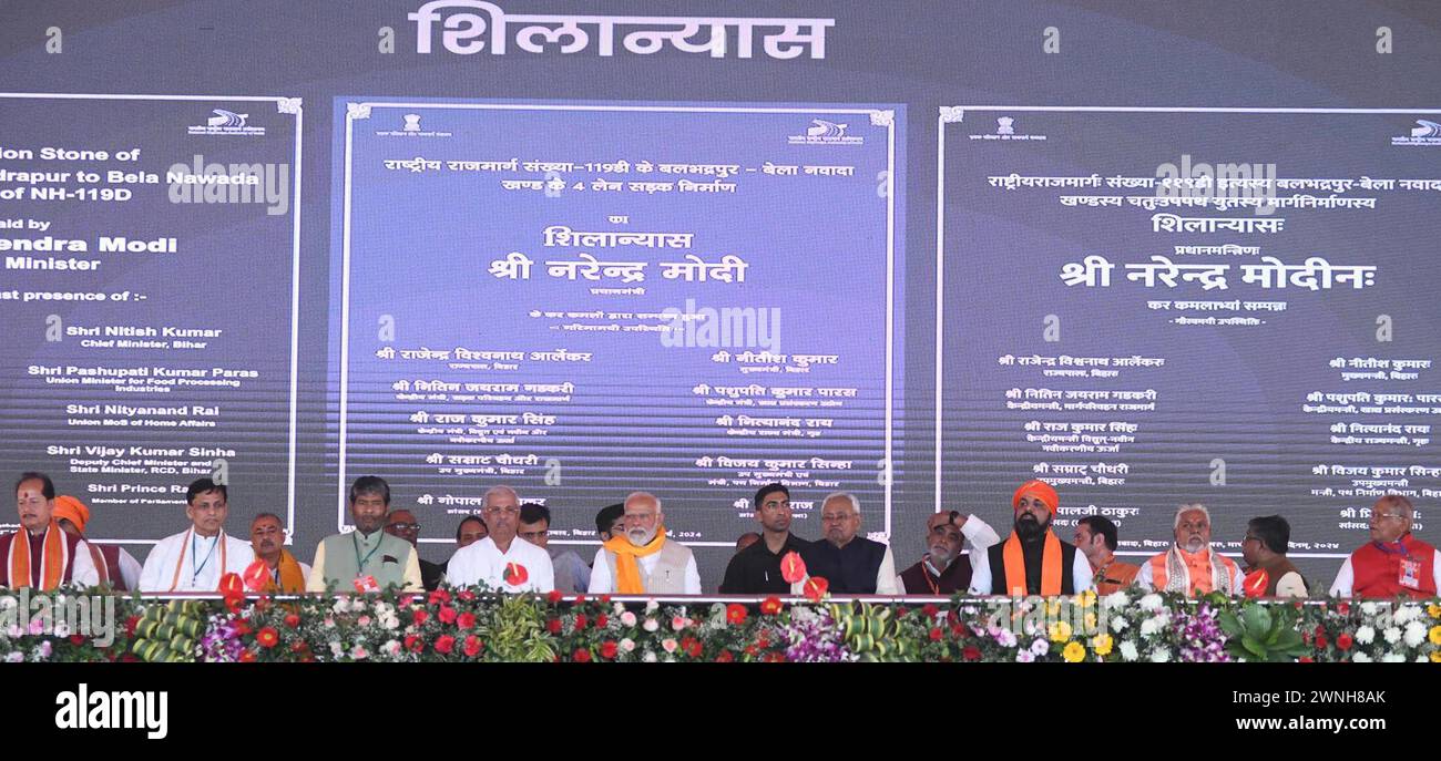 AURANGABAD, INDIA - MARCH 2: Prime Minister Narendra Modi greets the ...