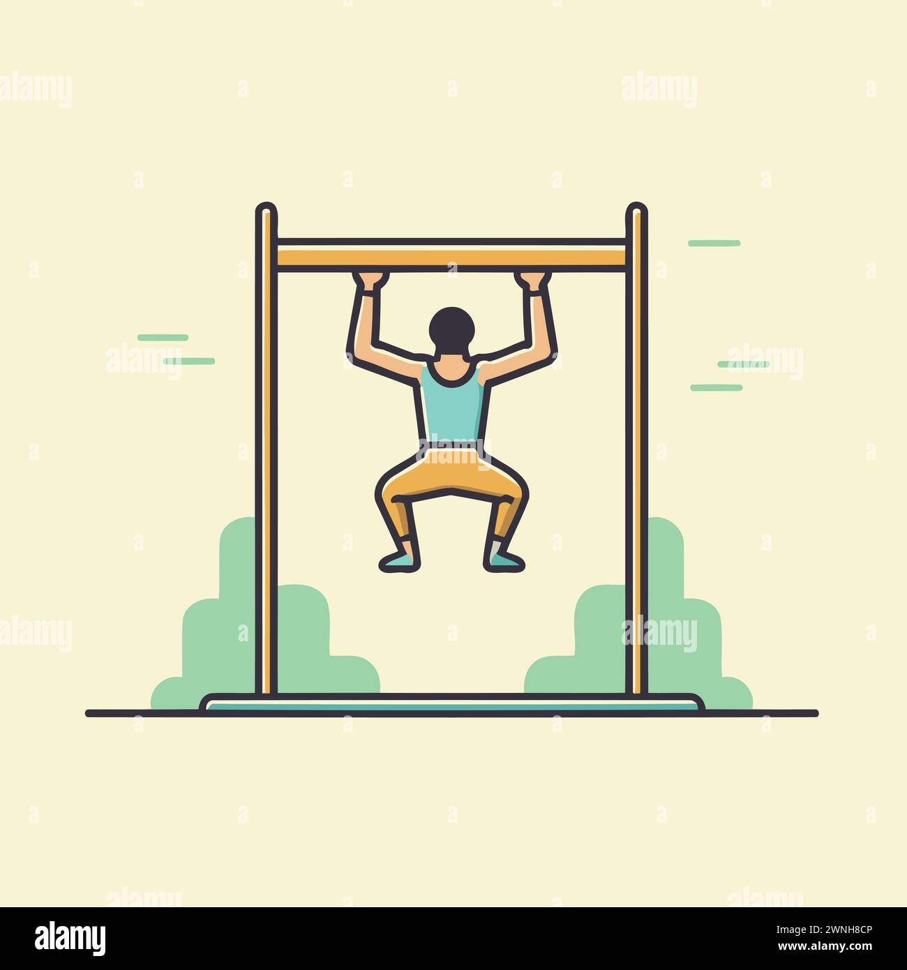 Doing pull ups vector hi-res stock photography and images - Alamy