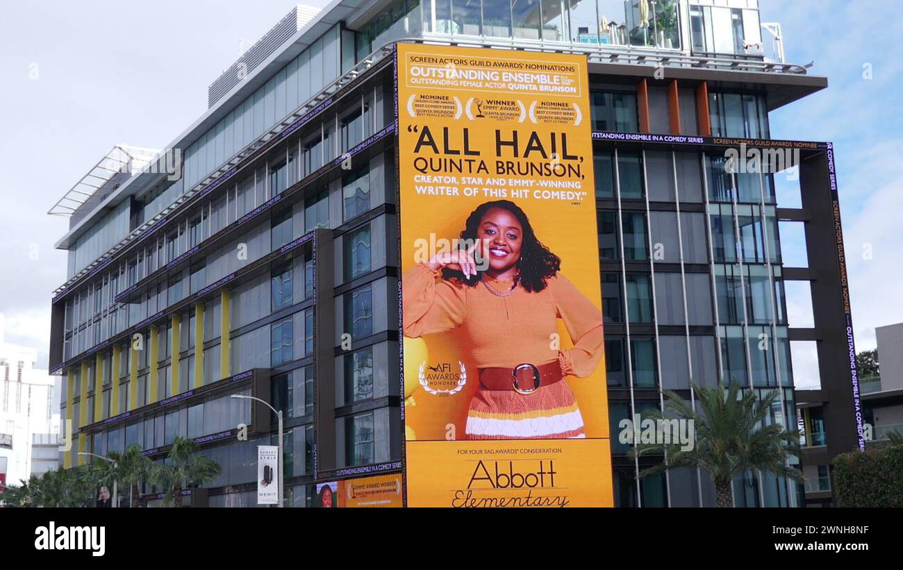 Los Angeles, California, USA 1st March 2024 Quinta Brunson Abbott ...