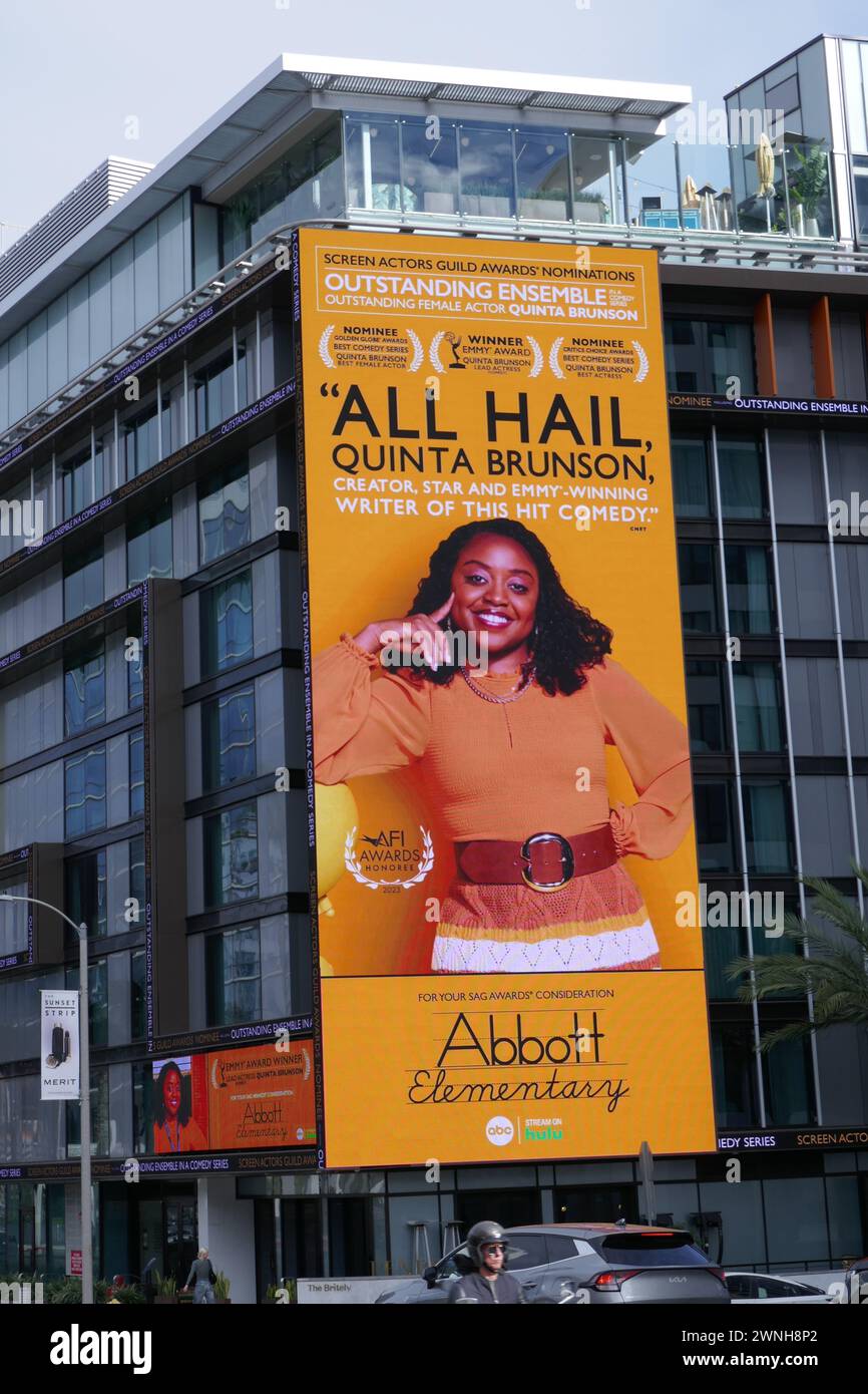 Los Angeles, California, USA 1st March 2024 Quinta Brunson Abbott ...