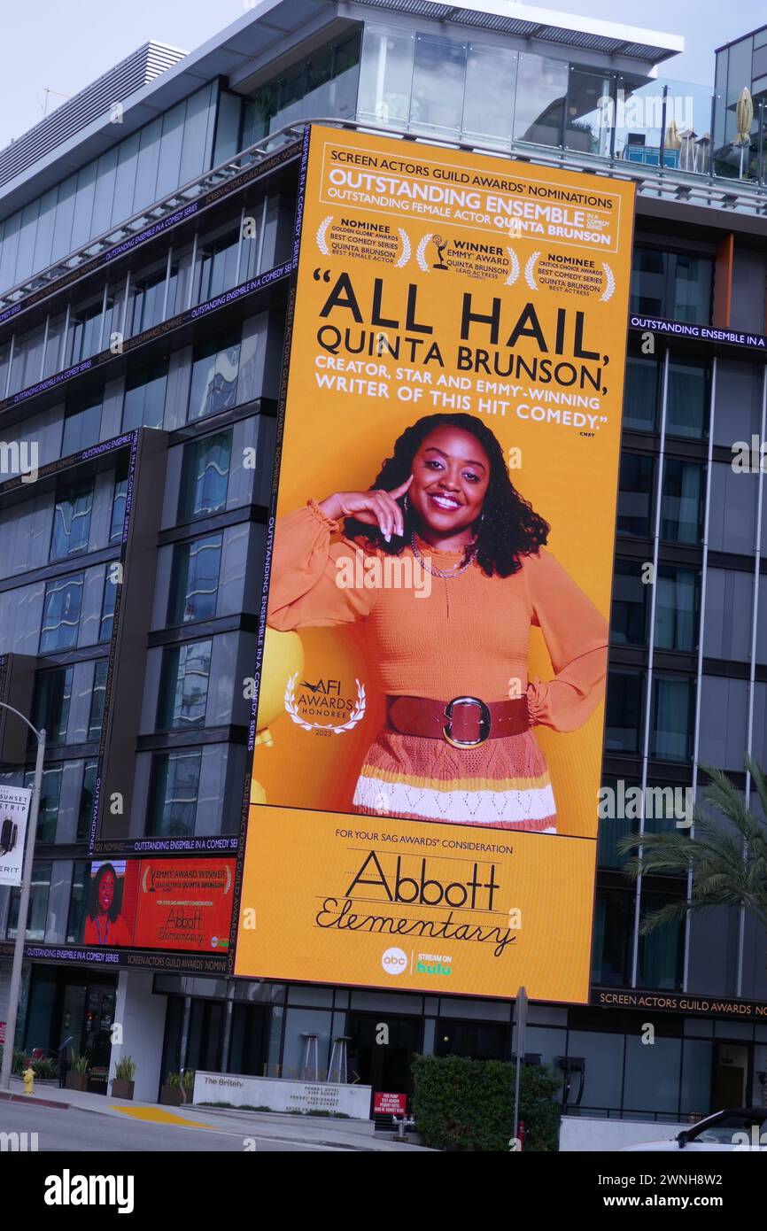 Los Angeles, California, USA 1st March 2024 Quinta Brunson Abbott ...