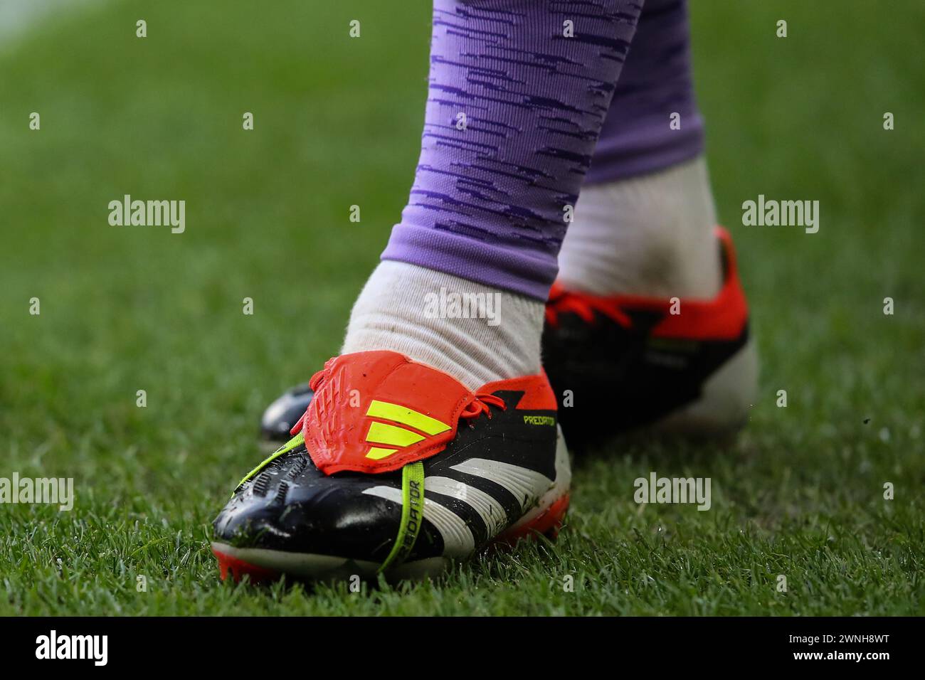 Adidas Predator boots worn by Kostas Tsimikas of Liverpool during the ...