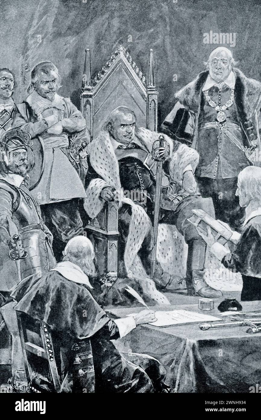Cromwell taking oath lord protector hi-res stock photography and images ...
